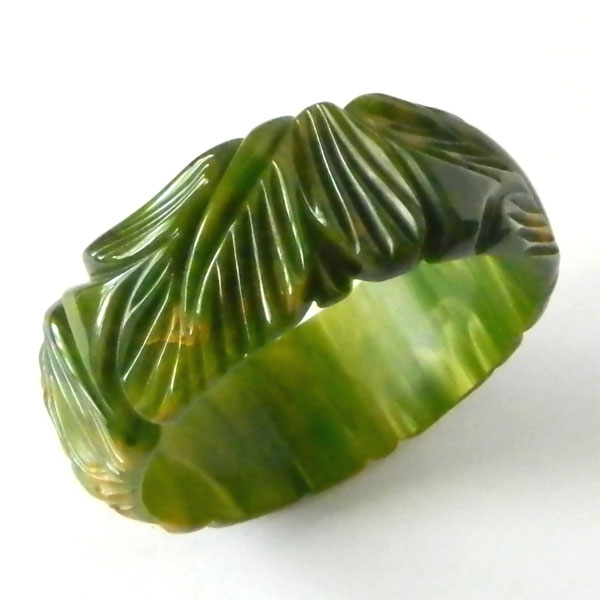 Carved bakelite bracelet