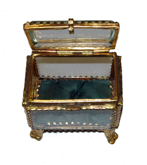 Antique Victorian beveled glass casket box