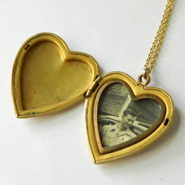 Antique heart locket necklace