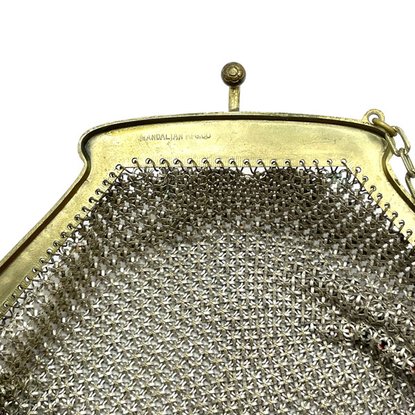 1920s Mandalian enameled mesh purse
